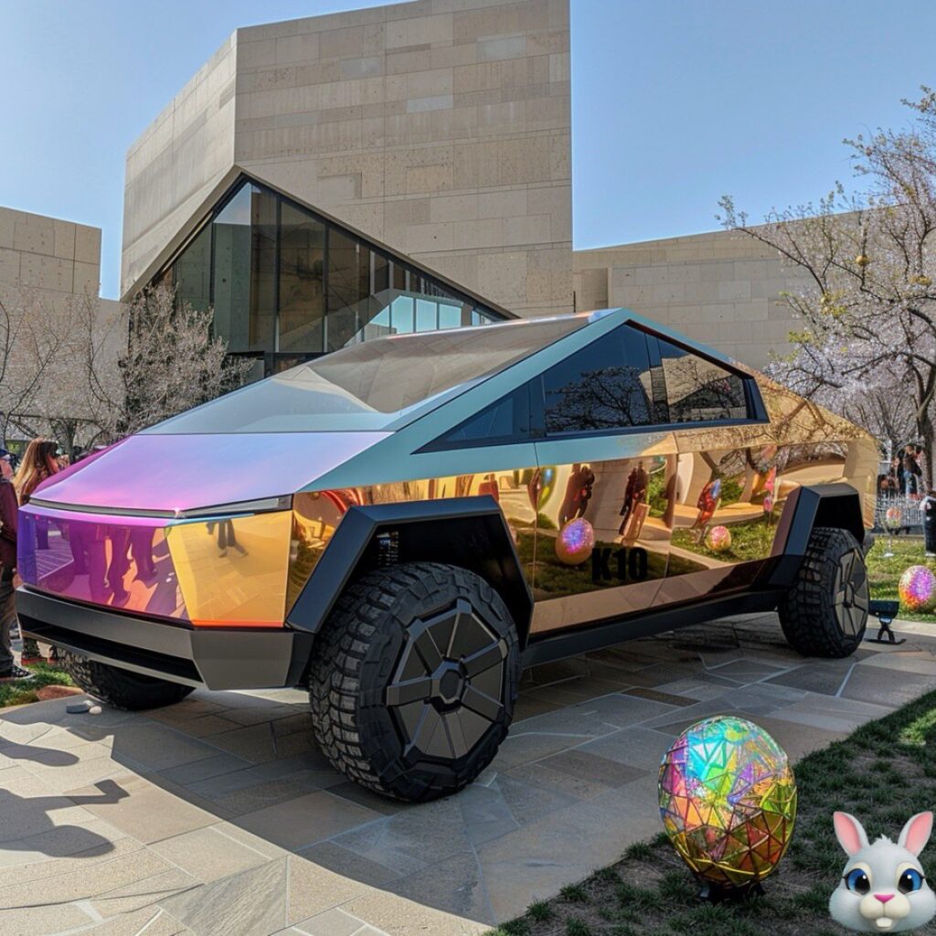 Photo Incroyable du Cybertruck et son Œuf de Pâques